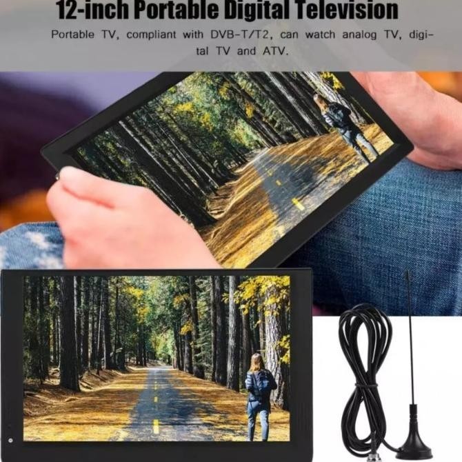 Jual portable tv digital analog full hd mobil video player media 12 ...