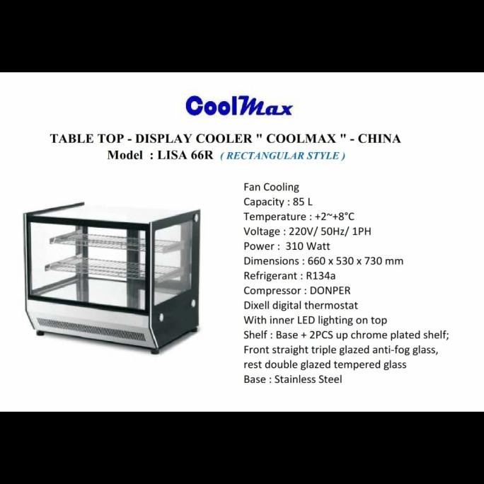 Jual [Garansi] Table Top Display Cooler Coolmax Model Lisa 66 R ...