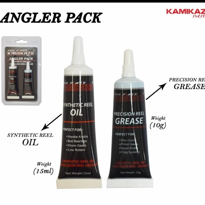Jual oil grease reel kamikaze angler pack packing hitam isi 2 Premium ...