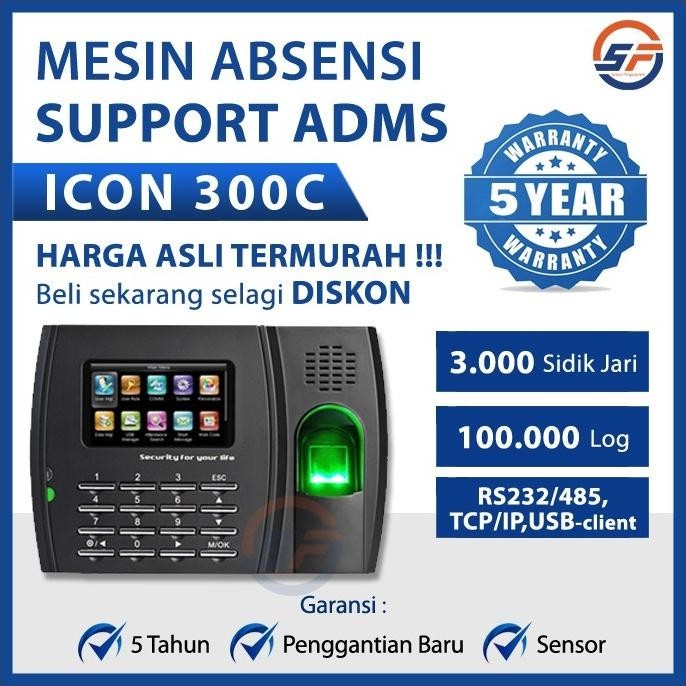 Jual [Ready Stock] Absen Fingerprint Icon 300C Mesin Absensi Sidik Jari Support Adms | Shopee ...