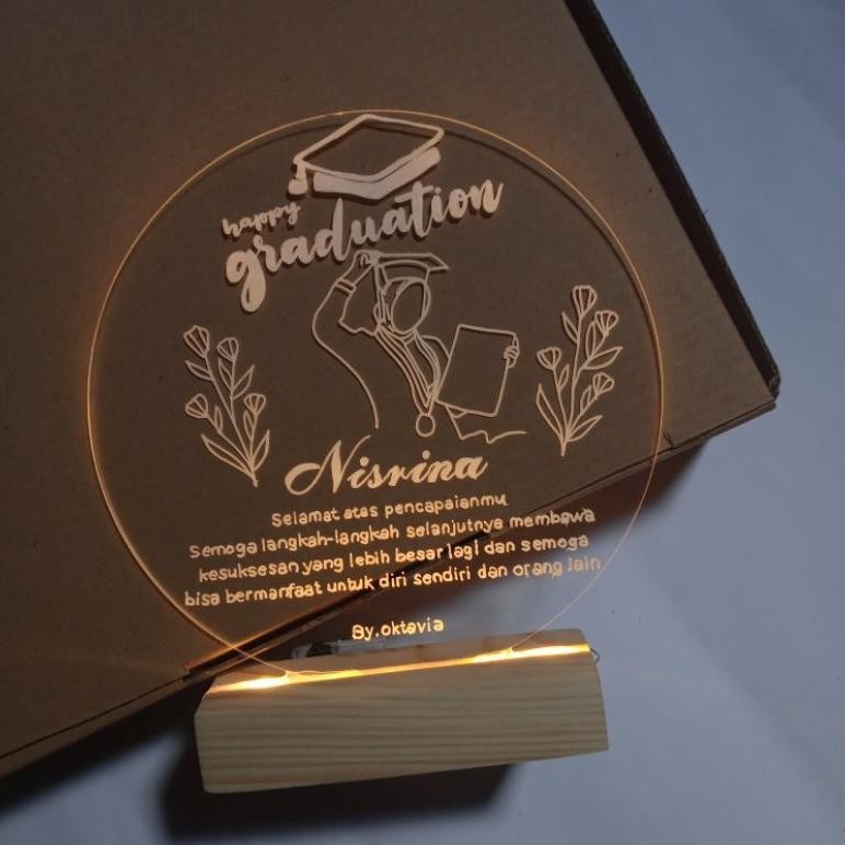 Jual gjk-25 Akrilik Lettering Lampu Tidur Hadiah Wisuda/Gift Wedding ...
