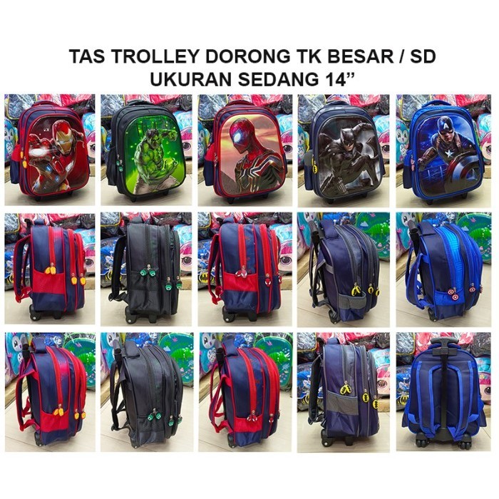 Jual TROLLEY DORONG TAS ANAK SEKOLAH SD UKURAN SEDANG GAMBAR JAGOAN ...