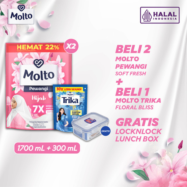 Jual Buy 2 Molto Pewangi Soft Fresh 1.7 L + 1 Molto Trika Floral Bliss ...