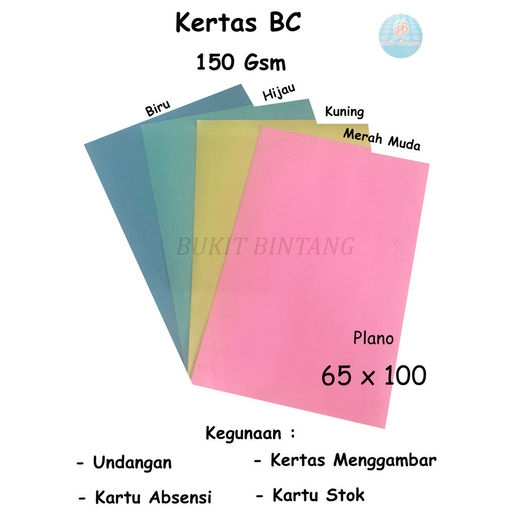 Jual Karton manila / Kertas Bc Warna /Bc Kuning , Bc Merah Muda , Bc ...