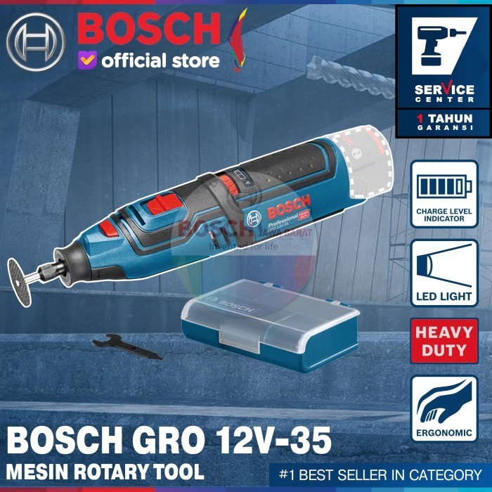 Jual Bosch Rotary Tool Cordless Gro 12V-35 Mesin Gerinda Mini Unit Only ...