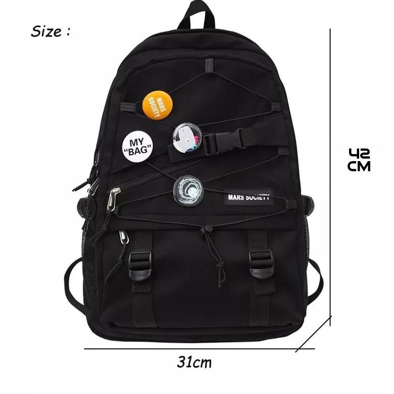Jual Me41 Tas Ransel Backpack Pria Wanita Fashion Bahan Kanvas Tas ...