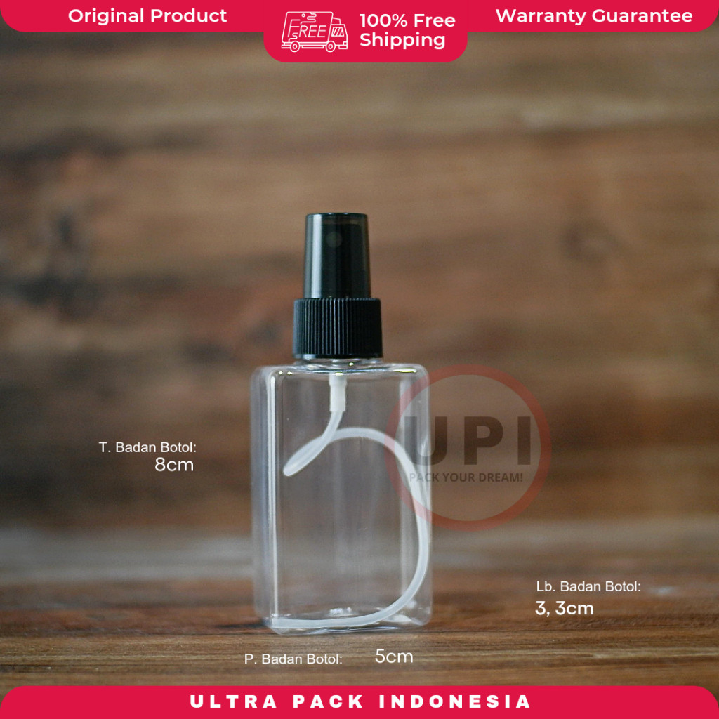 Jual KEMASAN BOTOL MIST SPRAY ISI ULANG - BOTOL PET BOKO KOTAK 100ML ...