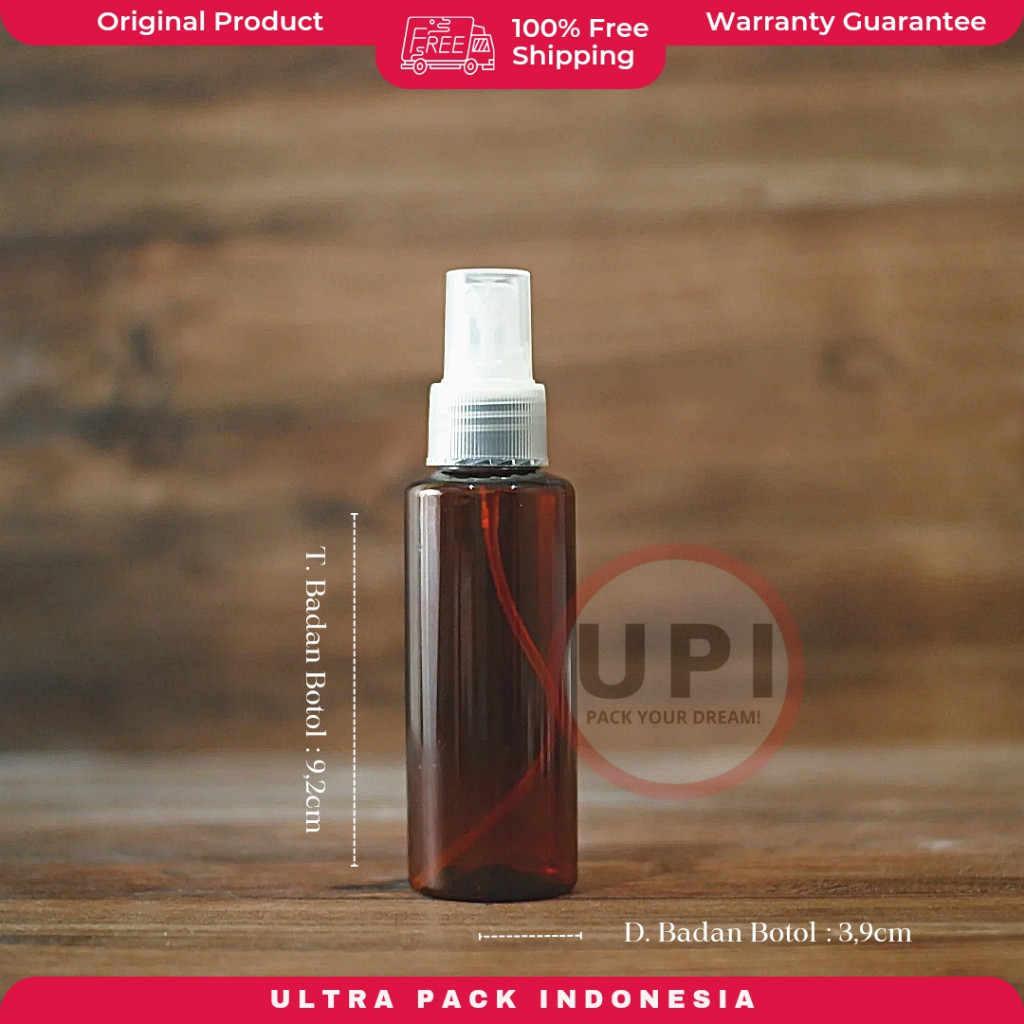 Jual KEMASAN BOTOL MIST SPRAY ISI ULANG - BOTOL PET RF 100ML AMBER ...