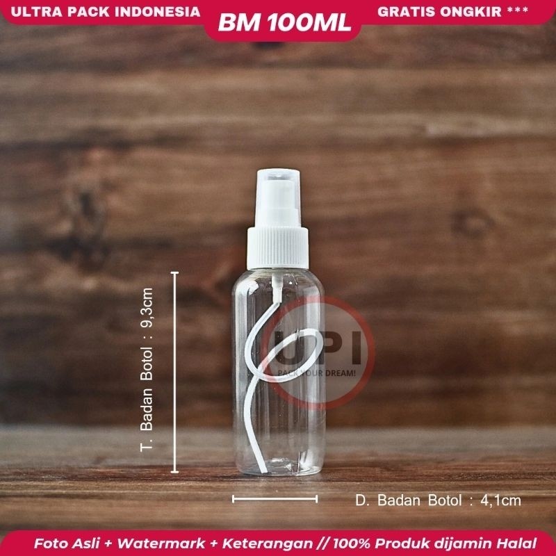 Jual KEMASAN BOTOL PUMP - BOTOL PET BM 100ML CLEAR + TREATMENT PUMP PUTIH | Shopee Indonesia