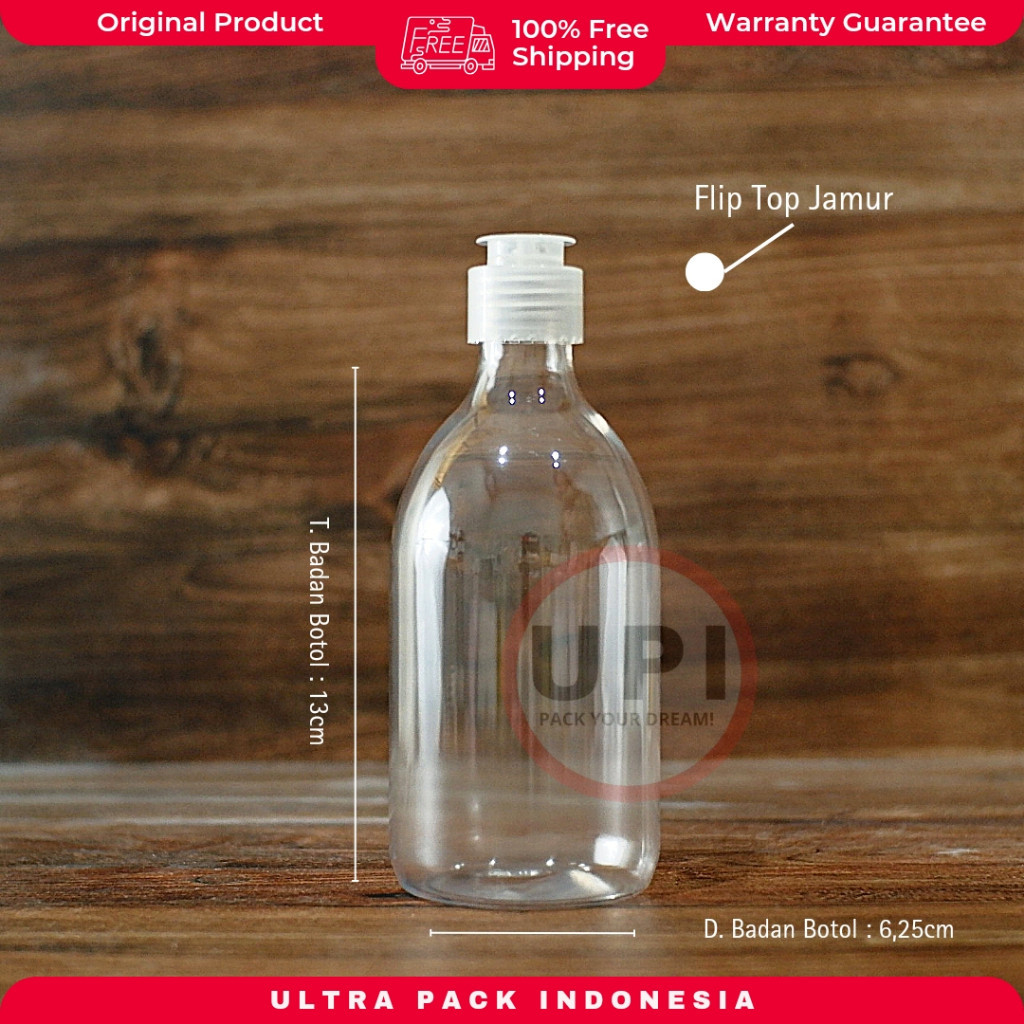 Jual KEMASAN BOTOL FLIPTOP ISI ULANG - BOTOL PET SCL 300ML CLEAR + FLIP ...