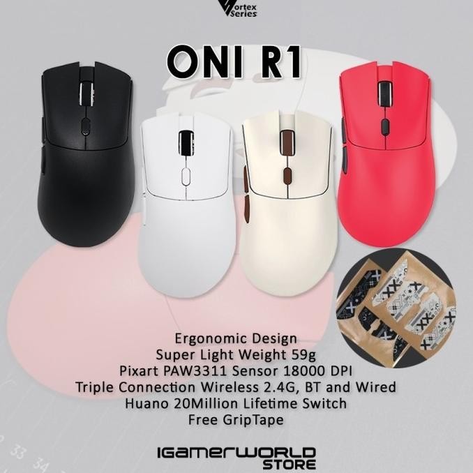 Jual Vortexseries Oni R1 Ergonomic Lightweight Wireless Gaming Mouse ...