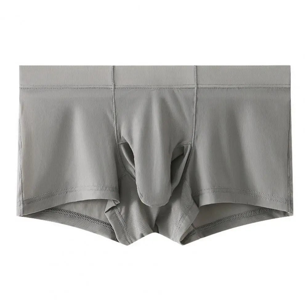 Jual Breathable Separated Pouch Ice Silk Boxers for Men with Wide ...