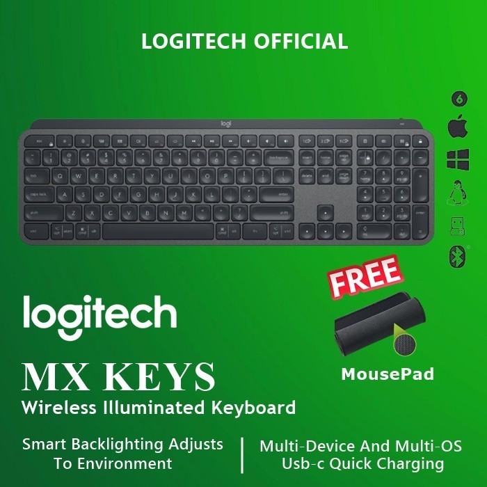 Jual Logitech Mx Keys Wireless Illuminated Keyboard Bluetooth Multi Device | Shopee Indonesia
