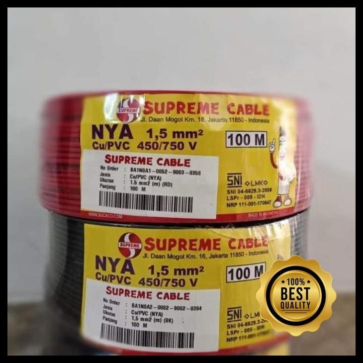 Jual Kabel Nya 1.5Mm Kabel Tunggal 1.5Mm Supreme 100Mtr | Shopee Indonesia