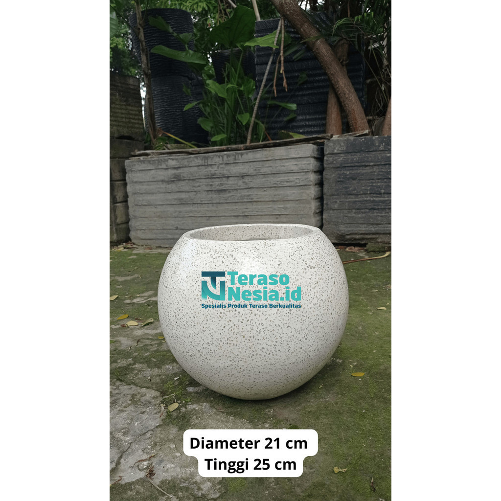 Jual DISKON Pot teraso bulat tipe melon | Shopee Indonesia