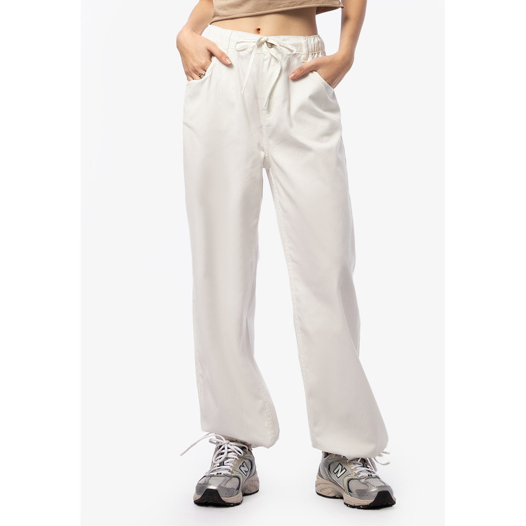 Jual COLORBOX Drawstring Cotton Sweatpants Off White | Shopee Indonesia