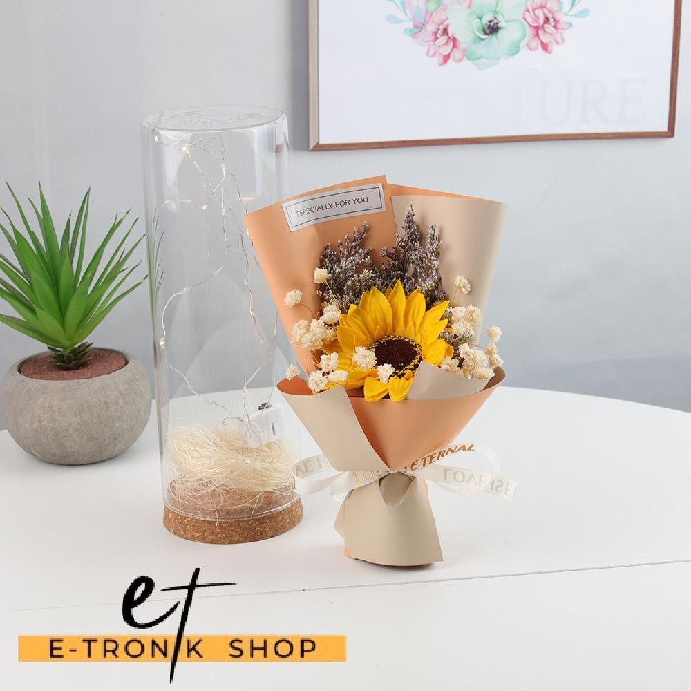 Jual ETRONIK AINYROS Lampu Bunga Dekorasi LED Eternal Flower Dome Glass ...