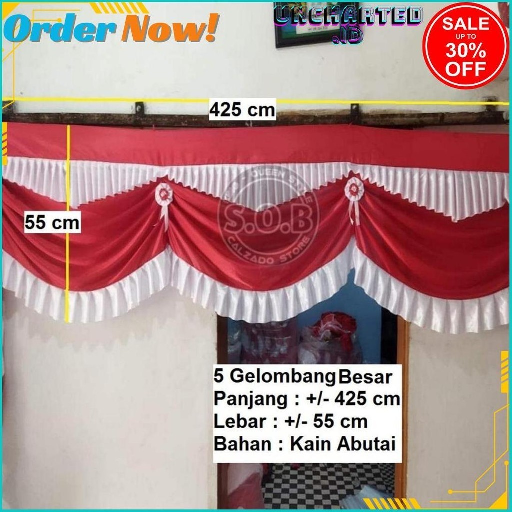 Jual BACKDROP BENDERA MERAH PUTIH UMBUL-UMBUL GARUDA 10 5 GELOMBANG ...
