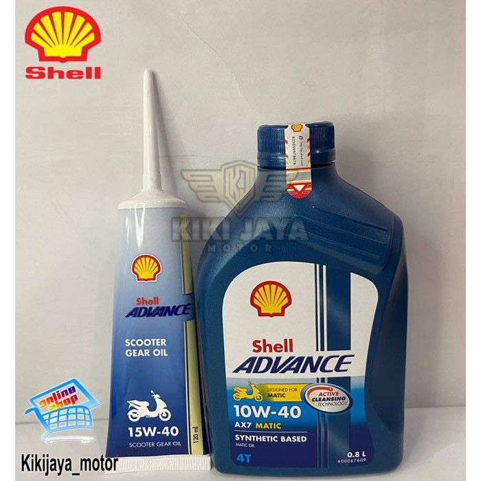 Jual Ready OLI MOTOR SHELL ADVANCE AX7 MATIC 10W-40 0.8L + OLI GARDAN ...