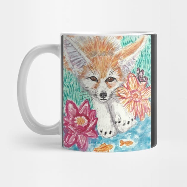 Jual Mug Kopi Lukisan Cat Air Rubah Fennec Fennec fox watercolor ...