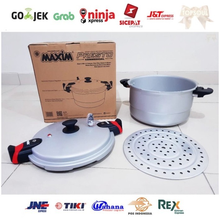 Jual Panci Maxim Presto 12 Liter + Steamer / Pressure Cooker 30Cm + Kukusan | Shopee Indonesia
