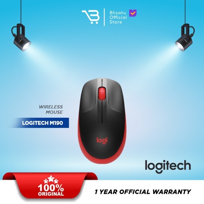 Jual Logitech M190 Full Size Wireless Mouse - Red | Shopee Indonesia