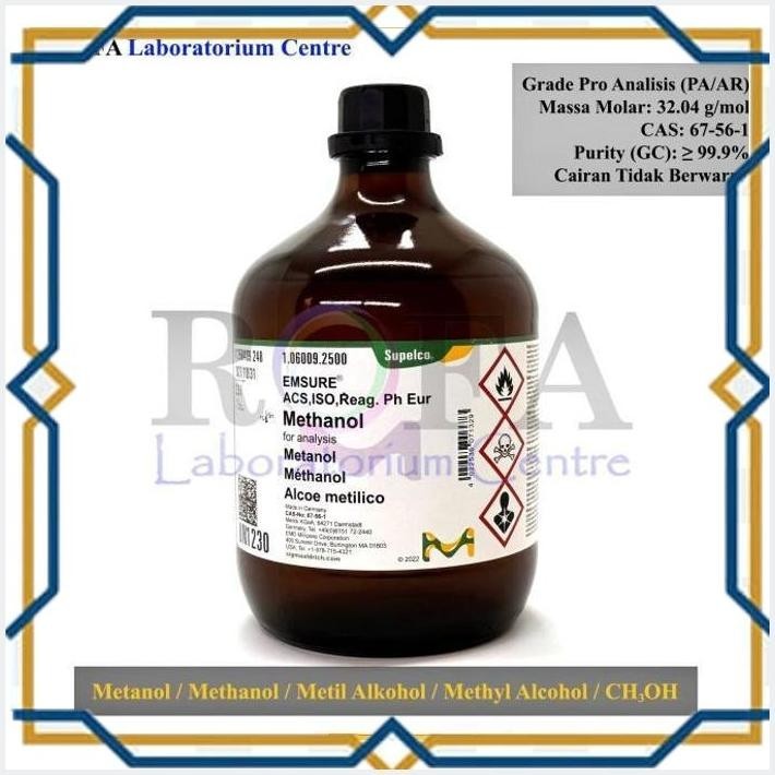 Jual [ROF] METANOL / METHANOL / METIL ALKOHOL 99,9% PRO ANALIS MERCK 2500 ML | Shopee Indonesia