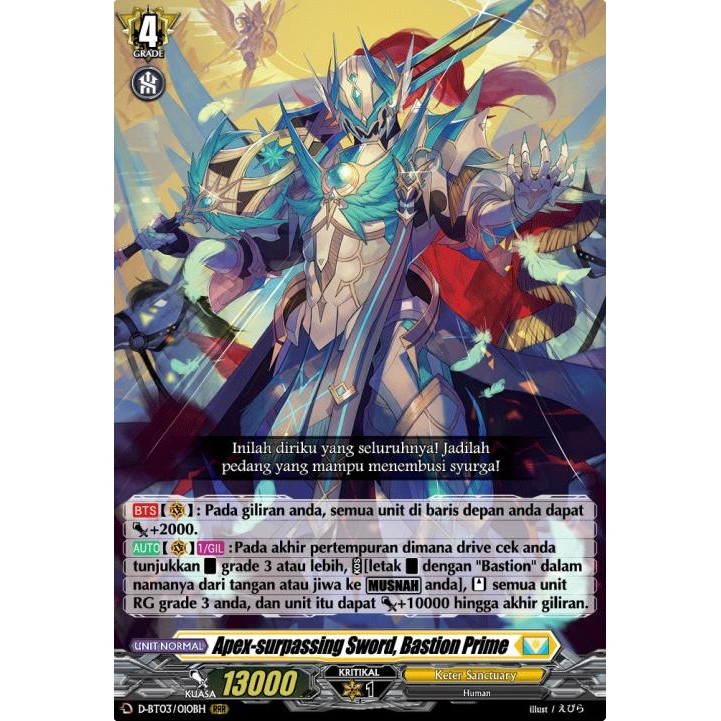 Jual APEX-SURPASSING SWORD, BASTION PRIME (RRR) | D-BT03 | BAHASA VANGUARD HARGA SPESIAL ...