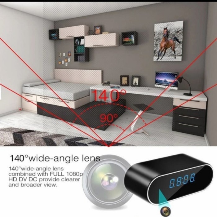 Jual Spy Wifi Wireless Ip Camera Cctv Jam Meja 8Mp/4K Sensor Gerak ...