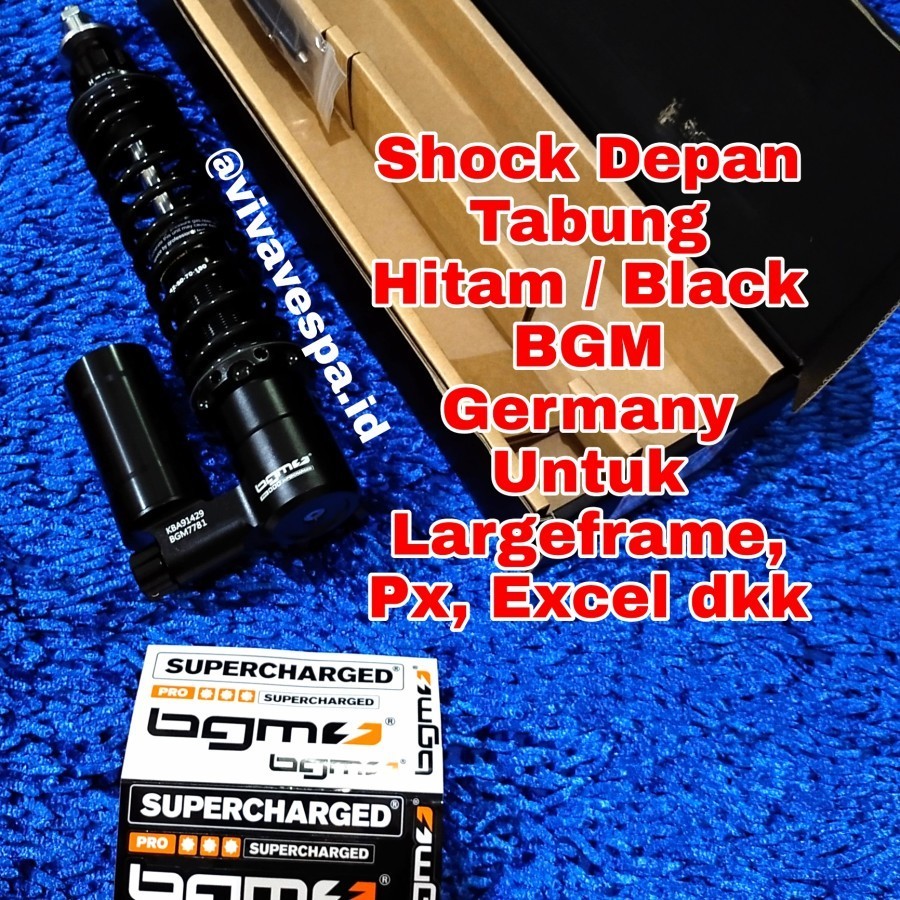 Jual Shock Depan Tabung Black BGM Germany Vespa Largeframe Px Excel dkk | Shopee Indonesia