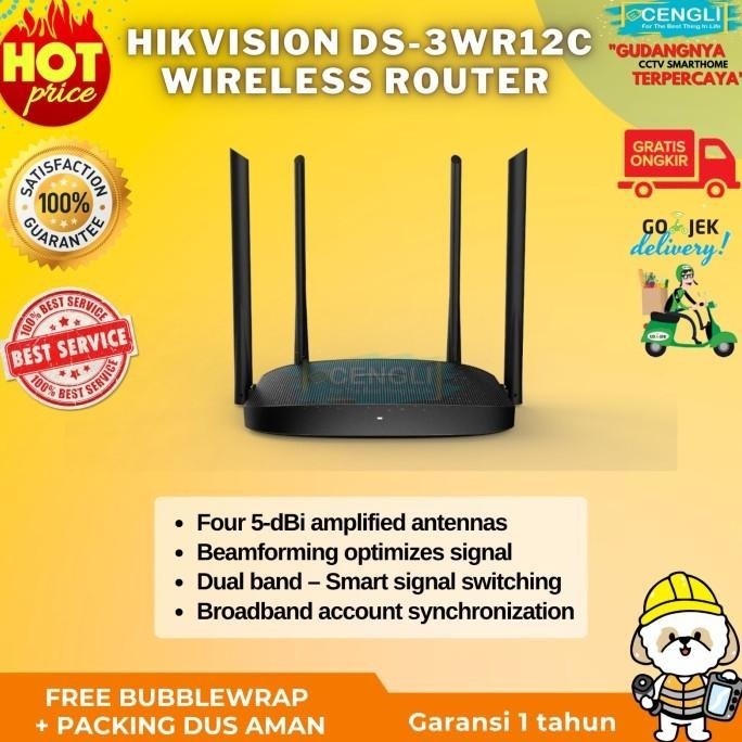 Jual BEBAS ONGKIR - ROUTER wifi WIRELESS HIKVISION DS-3WR12C AC ...