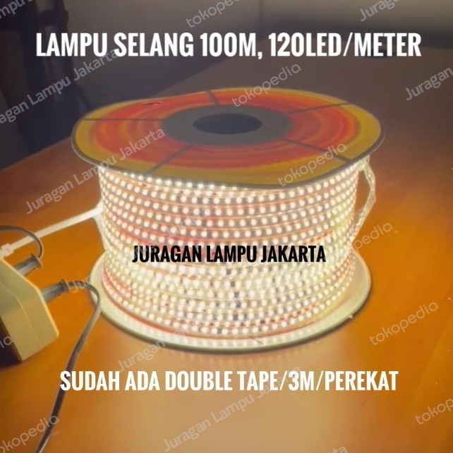 Jual Lampu Led Strip Selang Double Tape/3M/Perekat 120Led/Meter 100M ...