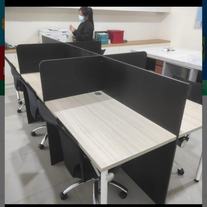 Jual Meja kerja Staff partisi 2 3 4 6 orang /Meja kantor Murah Aufa BS66 | Shopee Indonesia