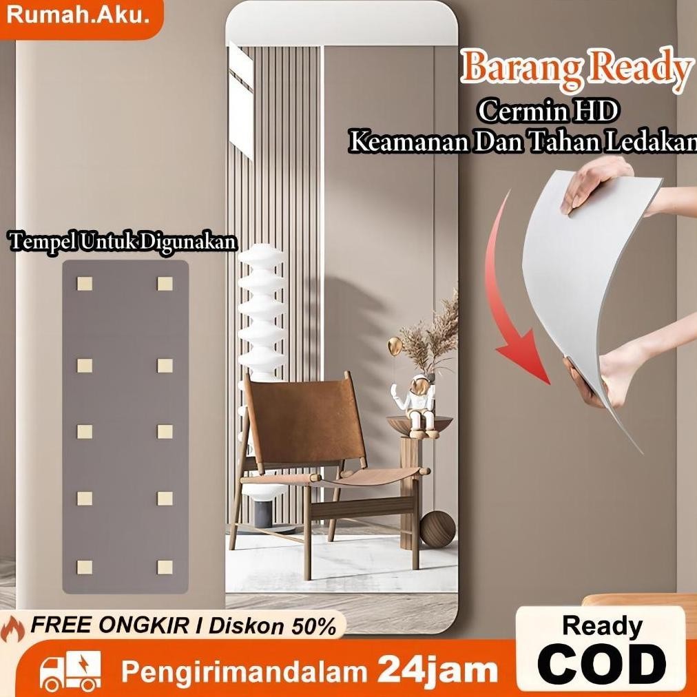 Jual RA Cermin Full Body Cermin Acrylic Plastic Stiker Cermin Kamar ...