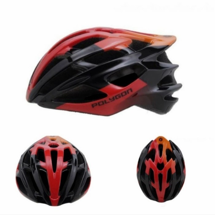 Jual Helm Sepeda Polygon Rustle Glossy Black Red For Balap Road Bike Rb ...