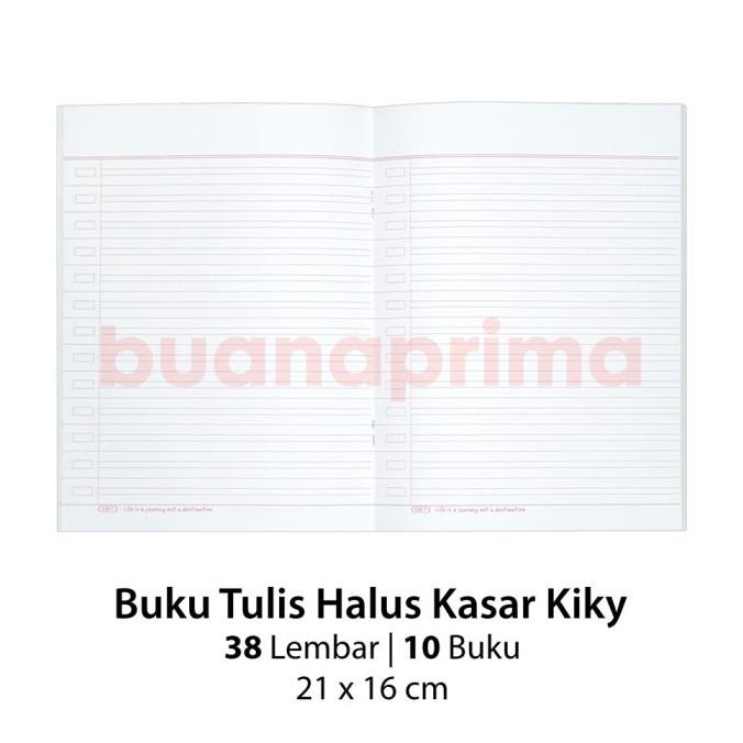 Jual Buku Tulis Halus Kasar Kiky 38 Lembar isi 10 pcs Notebook Garis 3 | Shopee Indonesia