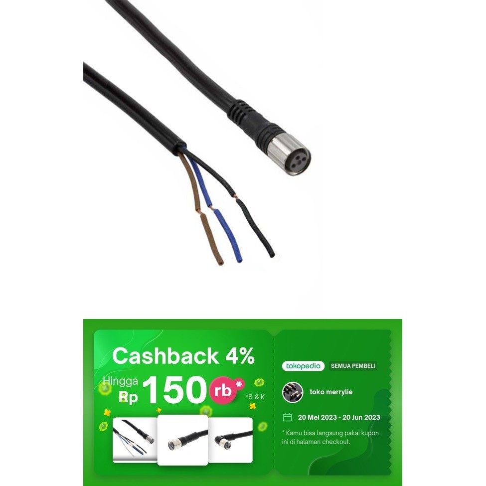 Jual Kabel Sensor M8 10 Meter Omron Cable Connector 3 Pin On Ori ...
