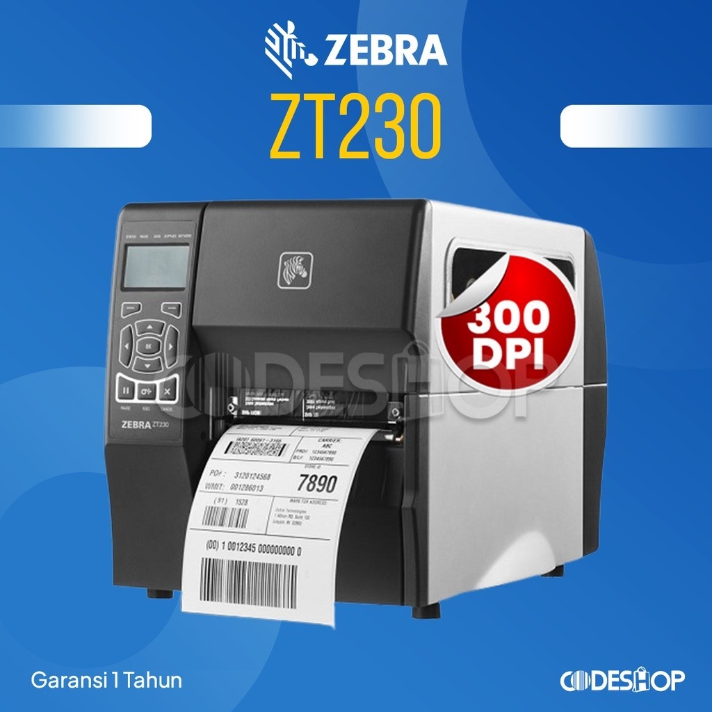 Jual Printer Barcode Zebra ZT230 Industrial Cetak Label 300 DPI ZT 230 ...