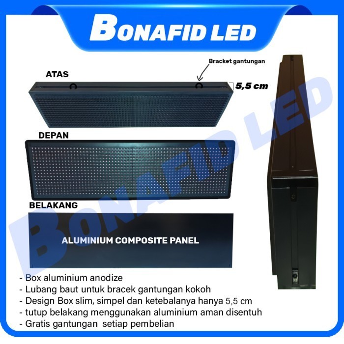 Jual Running Text Indoor Merah 128Cm X 32Cm (Led Display Tulisan ...