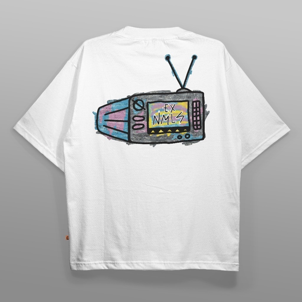 Jual Oversized T-Shirt White Ex NMLS Cotton 24s Free Sticker Nameless ...