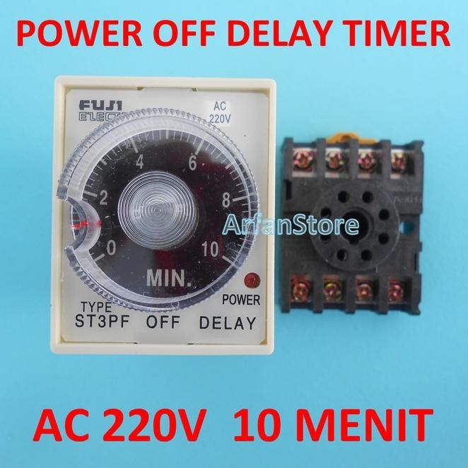 Jual 10 Menit Power Off Delay Relay Timer Tdr Ac 220V St3Pf + Socket ...
