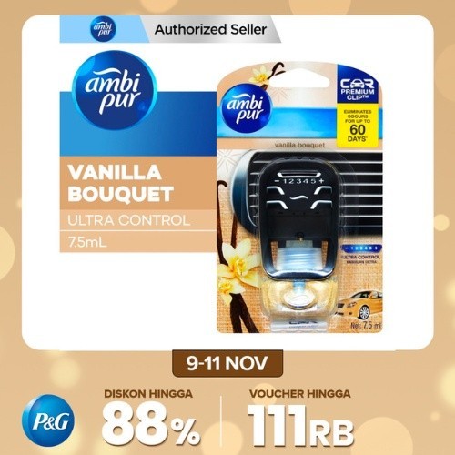 Jual Ambi Pur Pengharum Mobil Vanilla Bouquet Starter Kit Ultra 7,5 ml ...