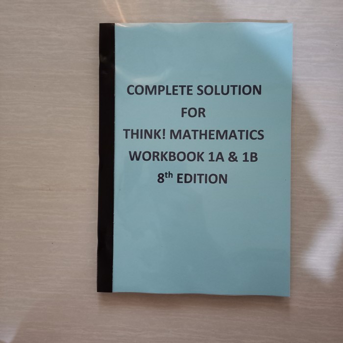 Jual Jual! Solution For Think! Mathematics Workbook 1A &1B | Shopee ...