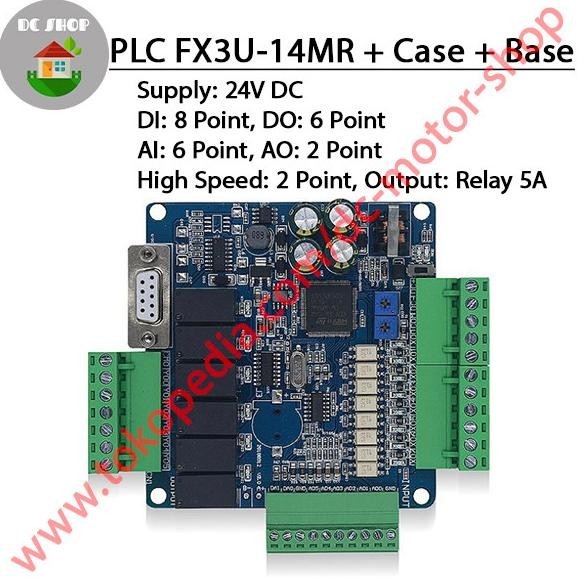 Jual Plc Mitsubishi Fx3u 14mr 8di 6do 6ad 2da Rs232 Rs485 Modbus Rtu 24vdc Original Dan 