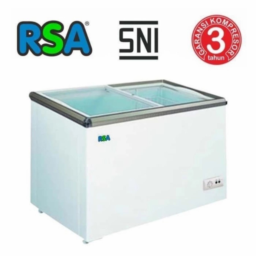 Jual Chest Freezer Kaca RSA XS-200 Sliding Flat Glass XS200 Pembeku ...
