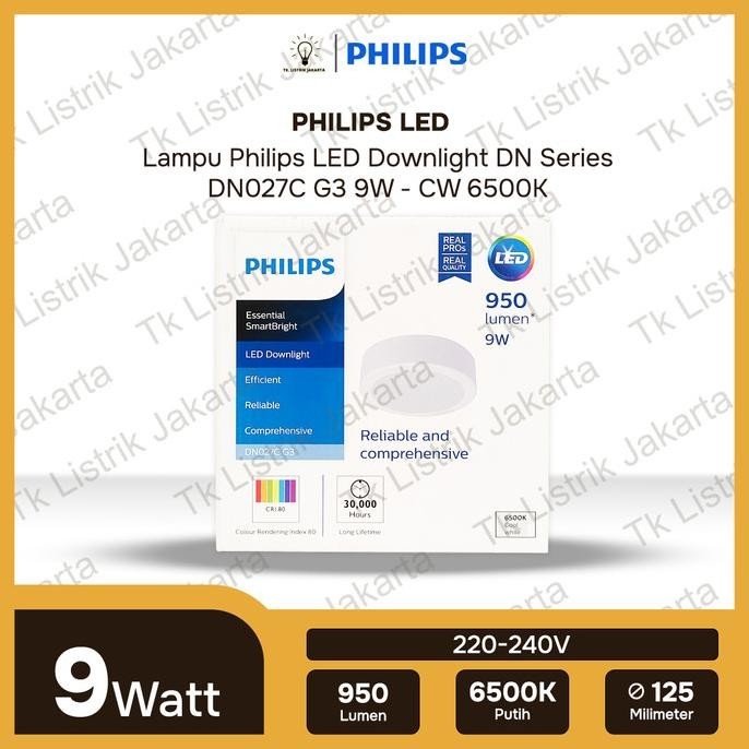 Jual :=:=:=:=] PHILIPS Downlight DN027C G3 LED9 D150 9W Surface Mounted (Outbow) | Shopee Indonesia