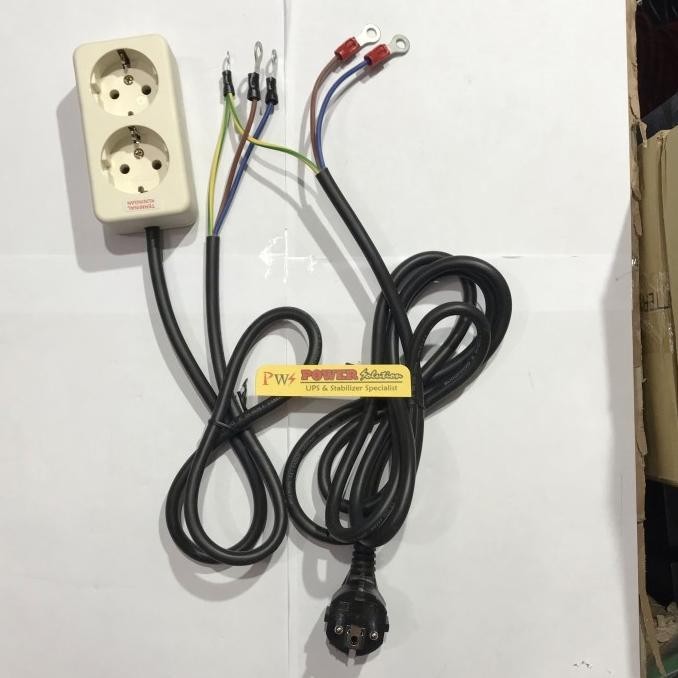 Jual KABEL POWER STABILIZER INPUT DAN OUTPUT 2 OUTLET | Shopee Indonesia