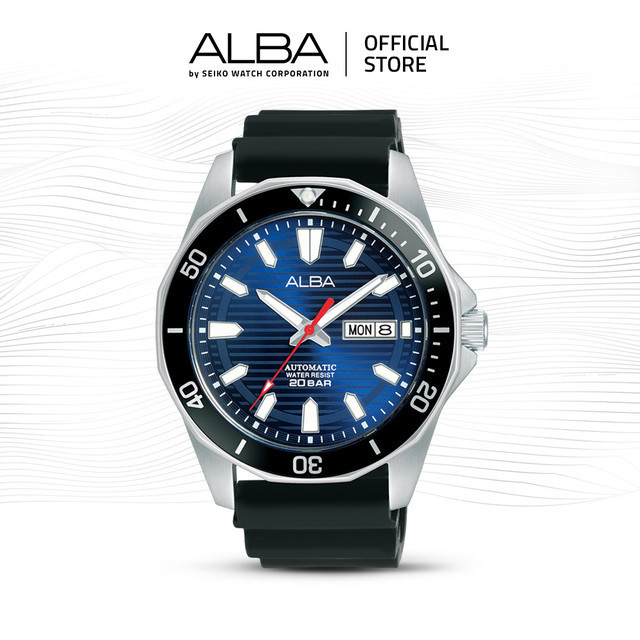 Jual Alba Mechanical Jam Tangan Pria AL4465 / AL4465X1 Automatic Blue ...