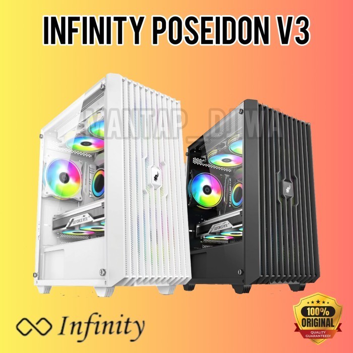 Jual INCLUDE 3 FAN INFINITY POSEIDON V3 MATX GAMING CASE CASING CHASSIS ...