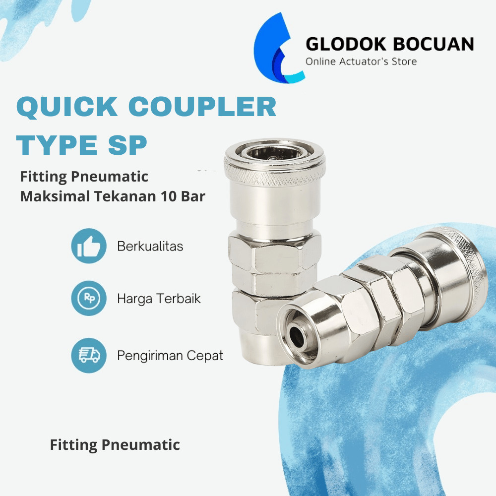 Jual SP 20 Quick Coupler Female Connector Air Hose PU OD 8mm x ID 5mm ...